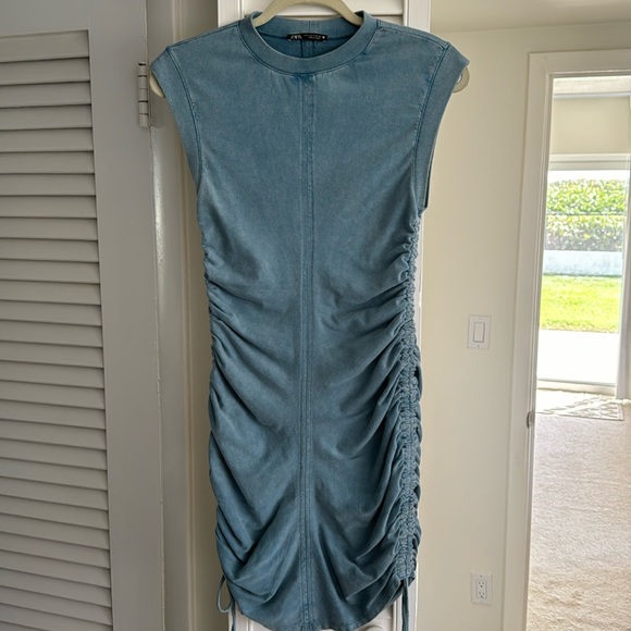 Zara | Dresses | Zara Ruched Mini Dress | Poshmark